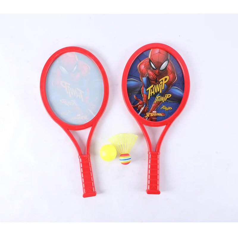 MARVEL SPIDER-MAN KIDS PLASTIC BADMINTON/TENNIS RACKET SET | Sameo