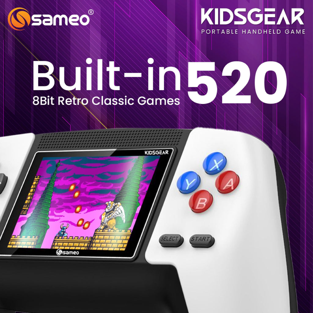 SAMEO KIDSGEAR CONTROLLER SHAPED HANDHELD CONSOLE BUILT-IN 520 RETRO G ...
