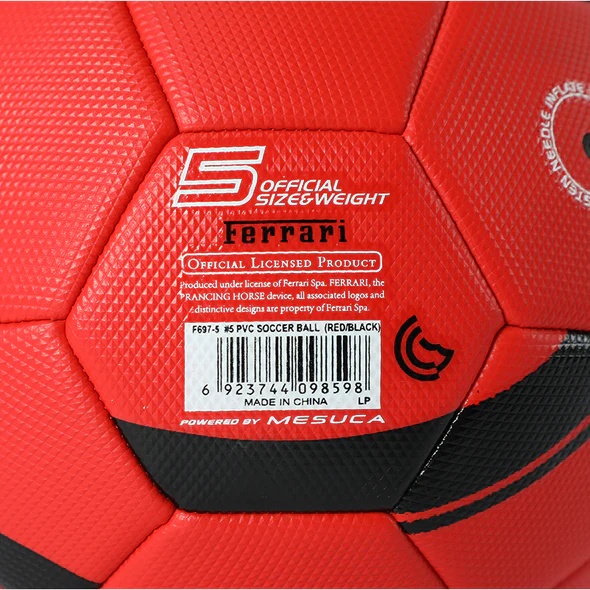 FERRARI #5 MACHINE SEWING SOCCER BALL - RED | Sameo