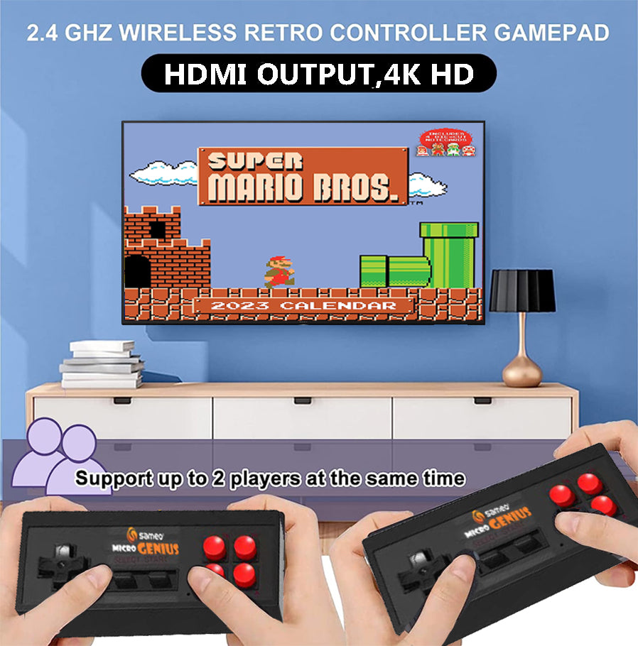 Sameo Micro Genius 8 Bit HDMI Gaming Console for Kids with 800 Built i ...